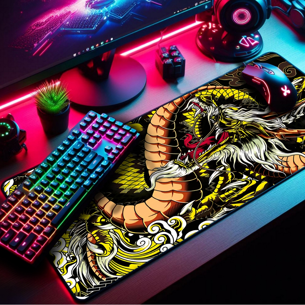 Mouse Pad Gamer Dragão Japonês 80x40cm mousepad gamer Extra Grande ...