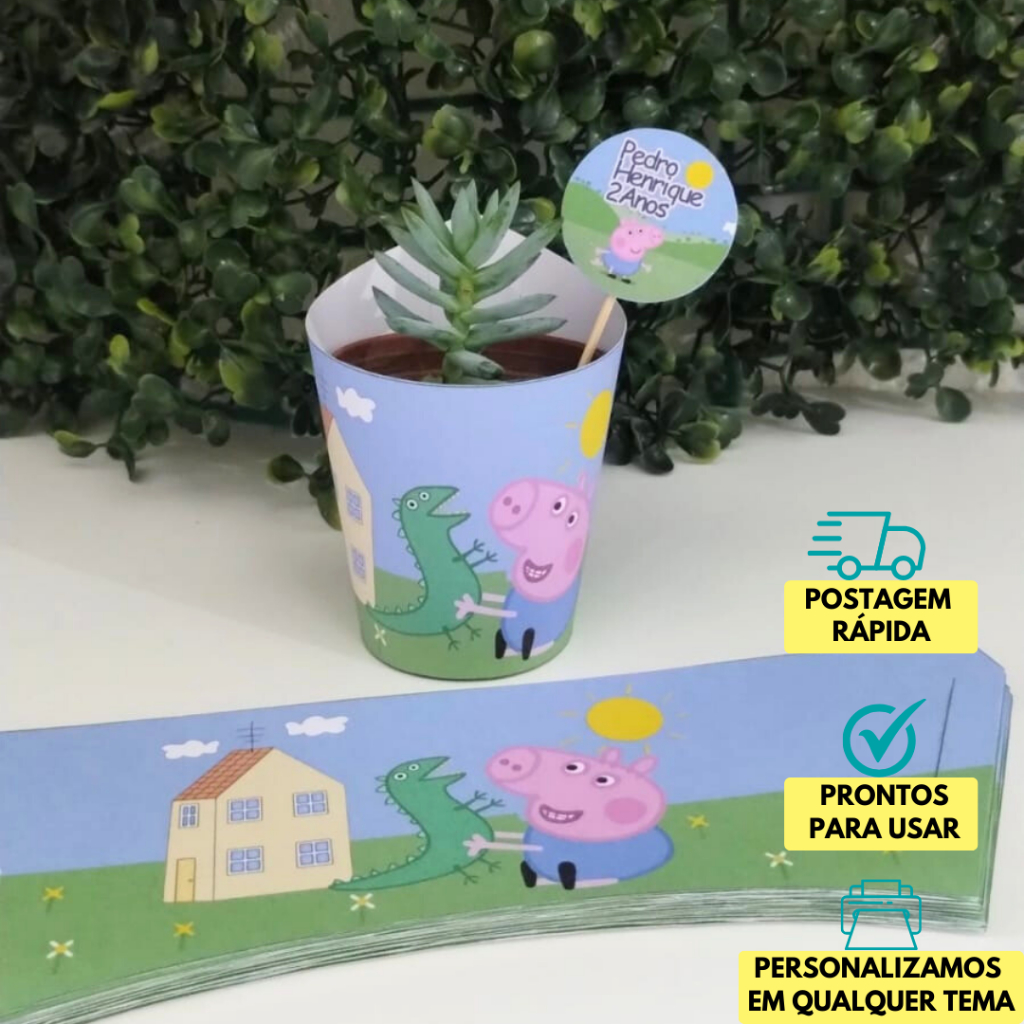 Rótulos de Suculentas Peppa Pig | aniversário | lembrancinha| chá de ...