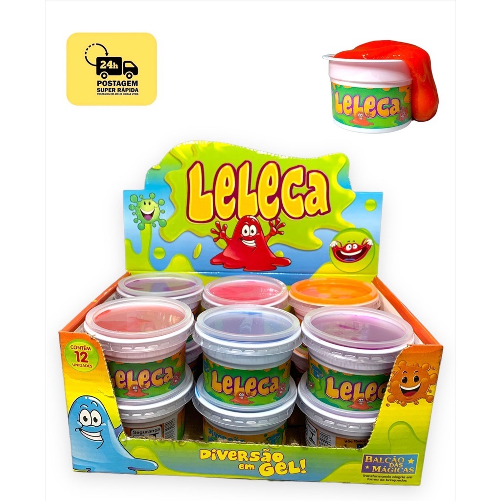 CAIXA COM 24 UNIDADES DE SLIME LELECA DIVERSÃO DIVERSÃO EM GEL | Shopee ...