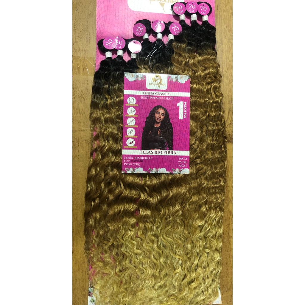 Cabelo Entrelace Cacheado Orgânico Biofibra Fibra Premium Efeito ...