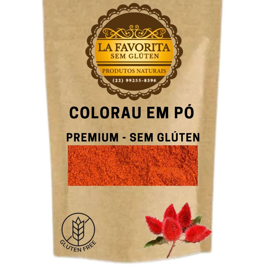Colorau em Pó Premium Sem Glúten - 100 g - 250 g - 500 g - La Favorita ...