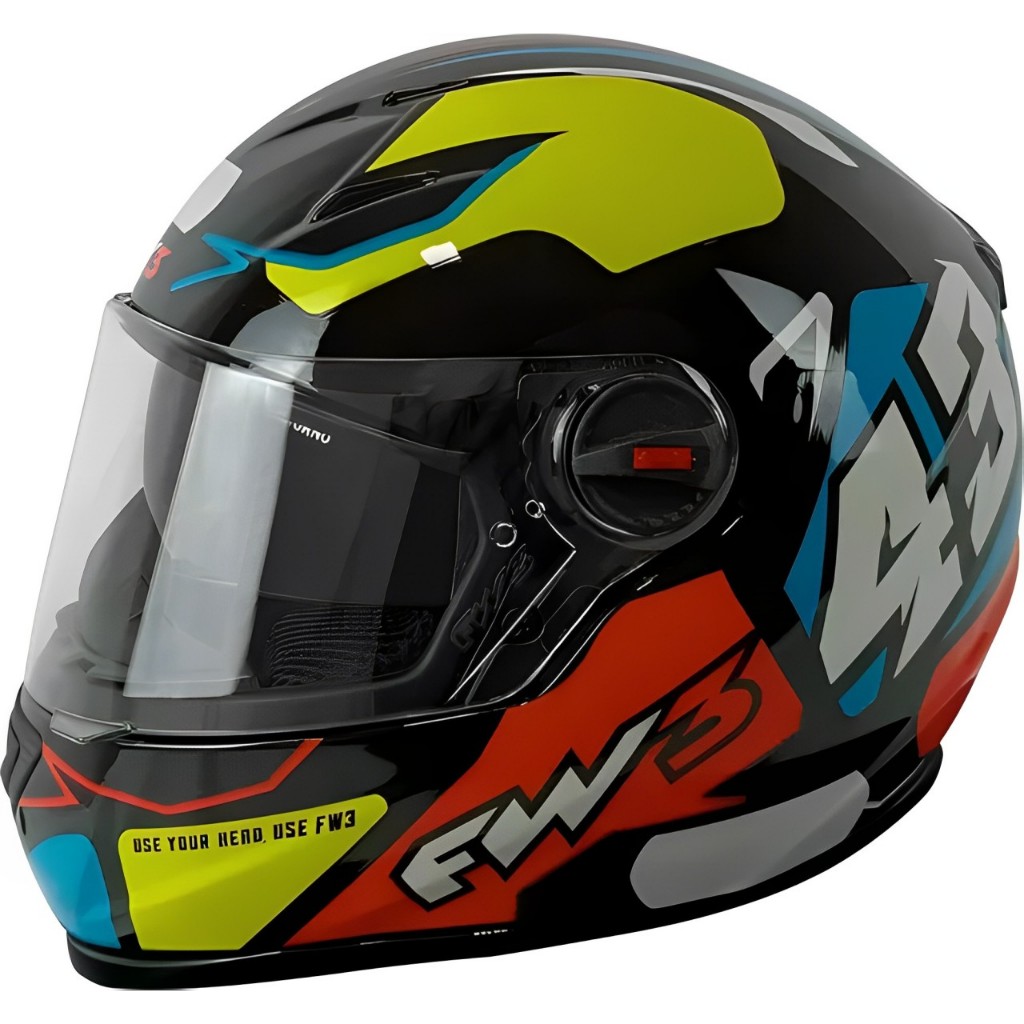 Capacete Fw3 Gtx 43 Amarelo E Azul Oculos Interno | Shopee Brasil