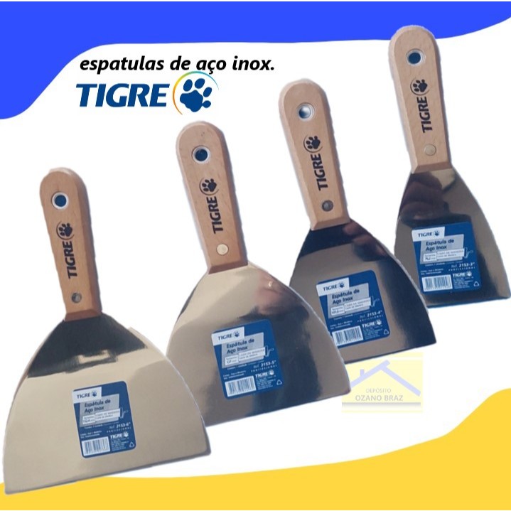 ESPATULAS DE AÇO INOX TIGRE PARA GESSO , MASSA CORRIDA E OUTROS. em ...