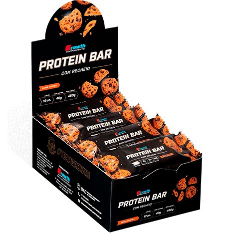 Barra de Proteína Growth Bar com Recheio - (12un x 40g cada) (480g ...