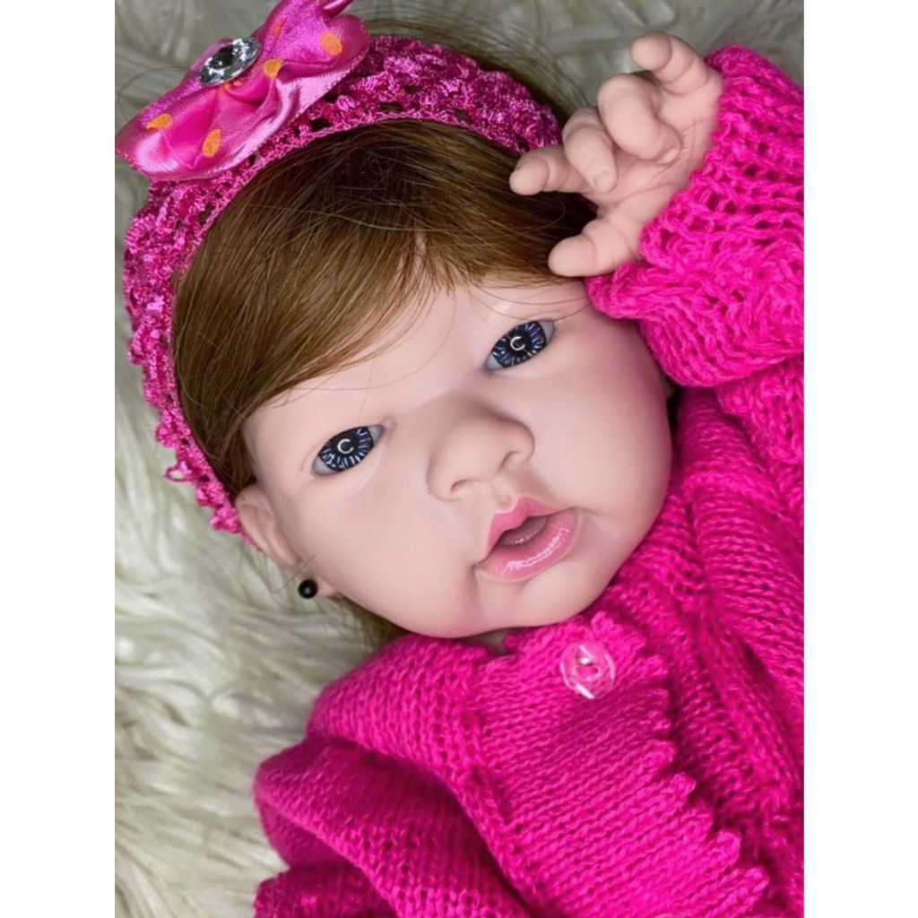 Bebê Reborn Pink 100% Silicone 24 Itens - Igualzinha a foto | Shopee Brasil
