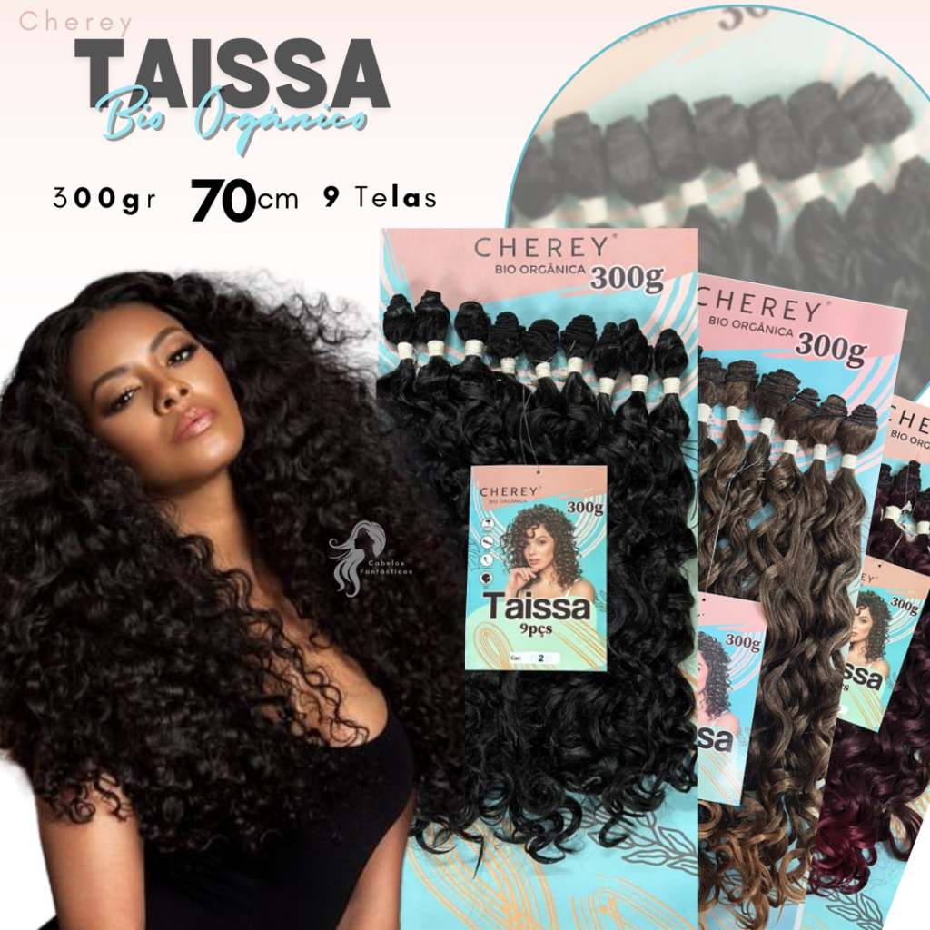 Cabelo Bio Orgânico Cacheado Natural Cherey 60cm Taissa | Shopee Brasil