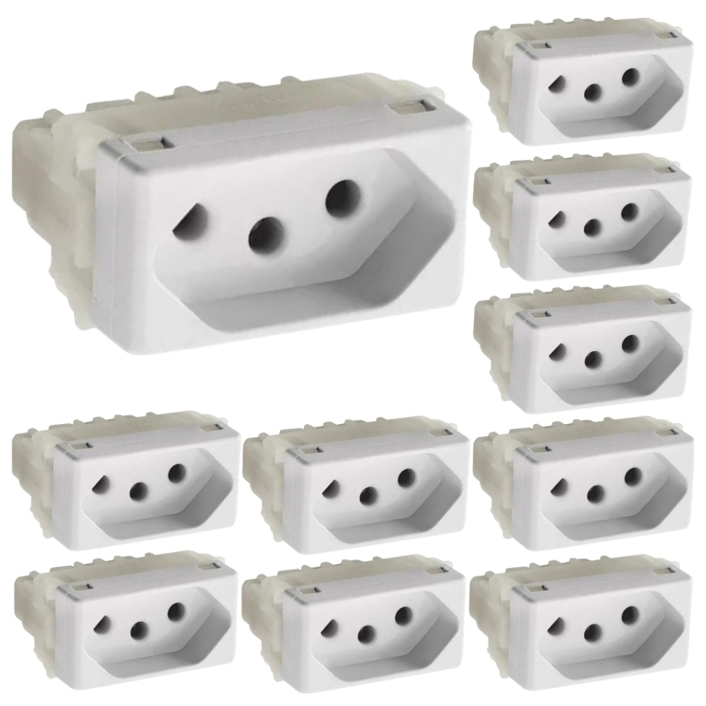 Modulo Tomada Simples 10A/250V Tramontina Liz Selo do Inmetro Kit C/10 ...