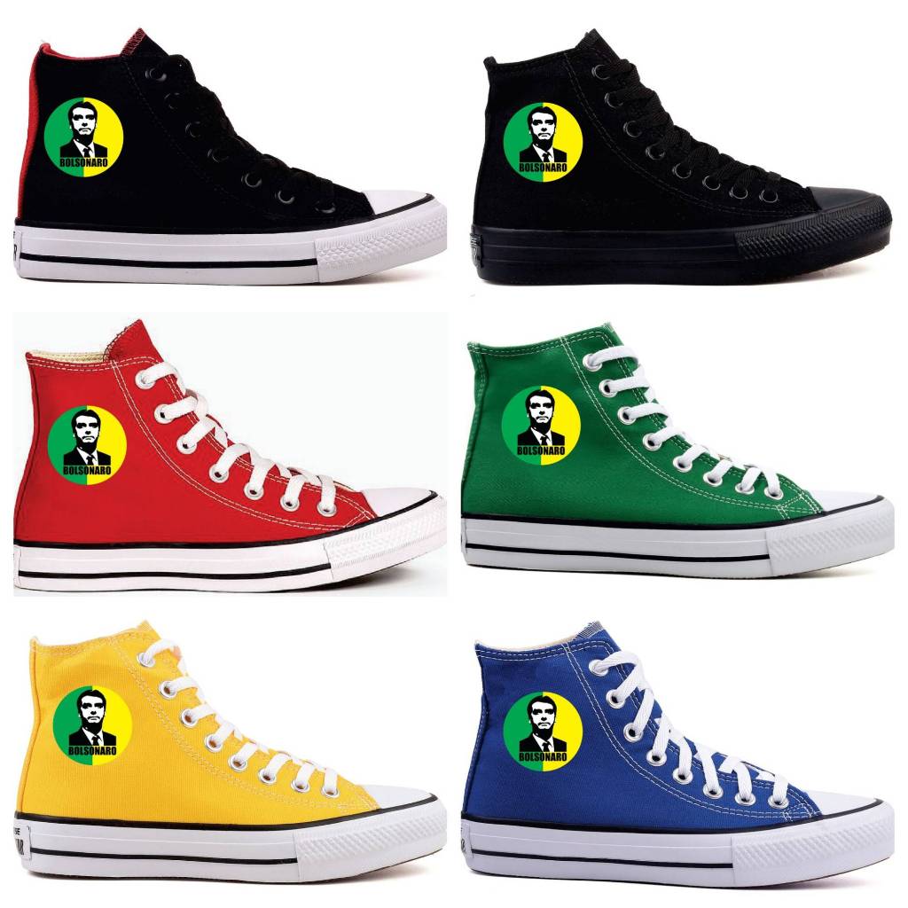 Tênis Bolsonaro All Star Cano Alto Patriota Mito Várias Cores | Shopee ...