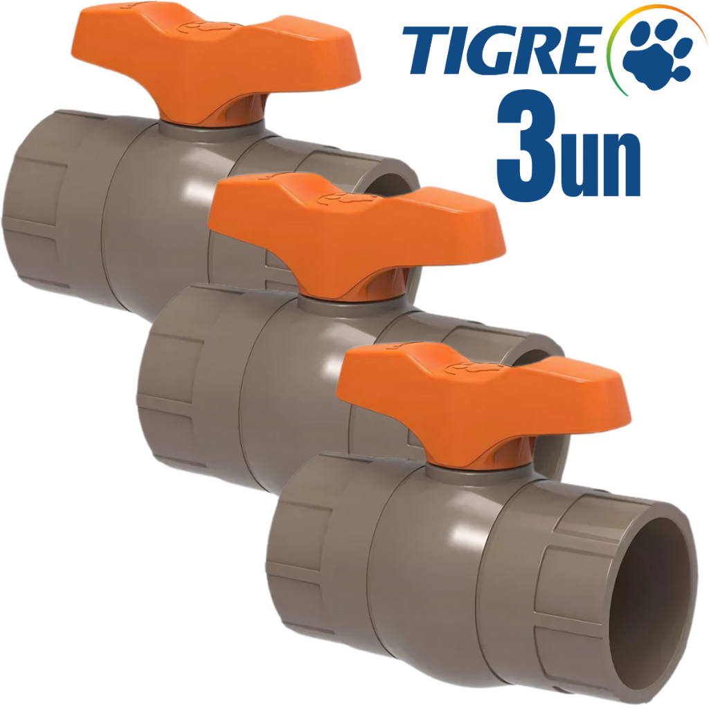 Kit Registros de Esfera Soldável 50mm PVC Tigre Compacto Controla o ...