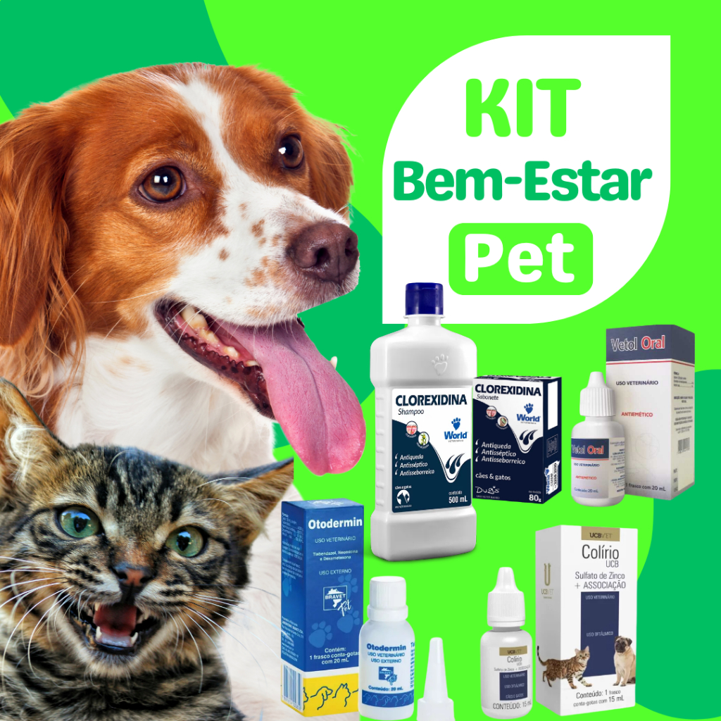 Kit Bem Estar Pet para Cães e Gatos Medicamentos Essenciais para o Dia ...
