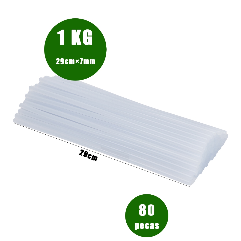Bastão De Cola Quente 1kg Fino 29cm X 7mm 80 Pecas Bastões de Cola PT-050A PT-030A PT-070A ...