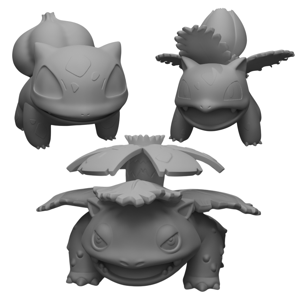 Kit 3 Miniaturas Personagens Pokémon geração 1 evoluções Bulbasaur ...