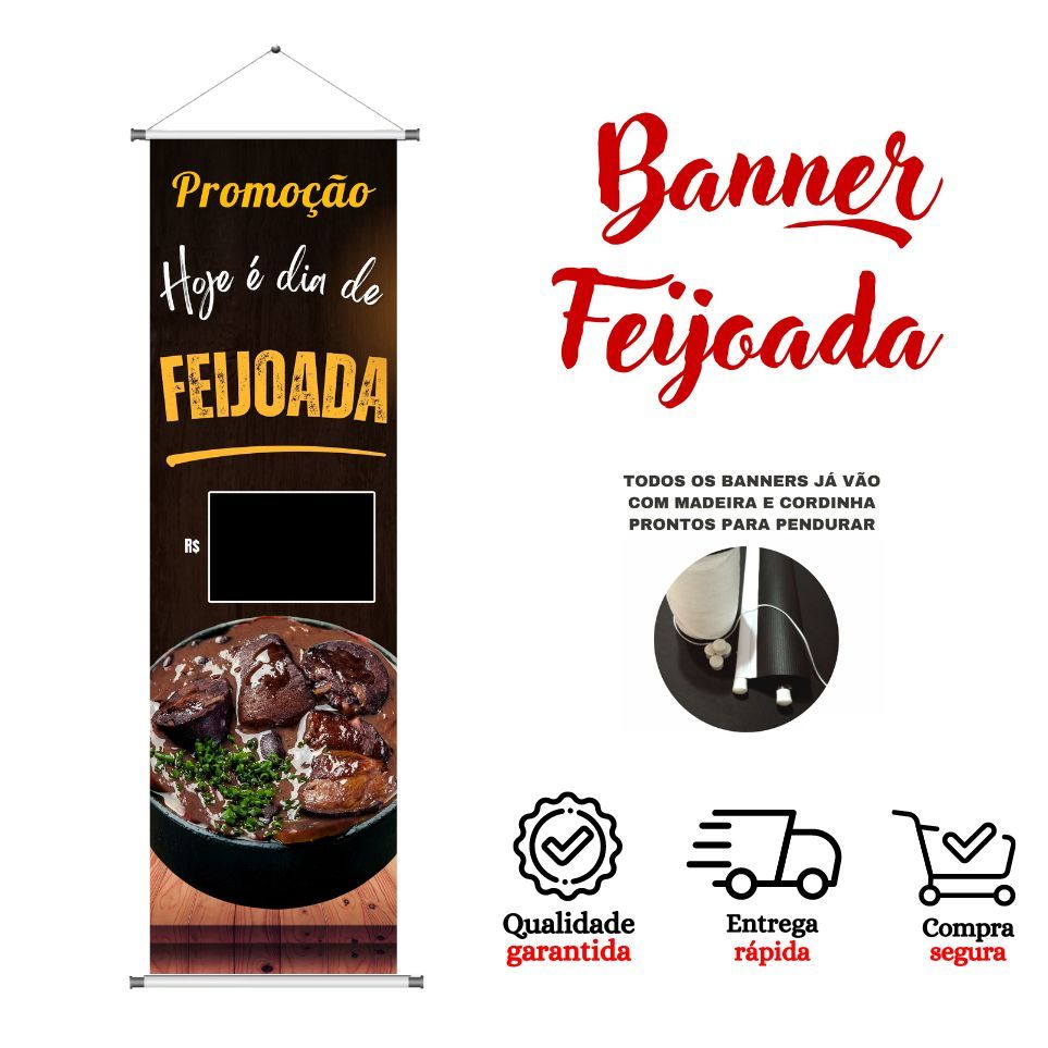 Banner FEIJOADA 100x30cm COMPLETO | Shopee Brasil