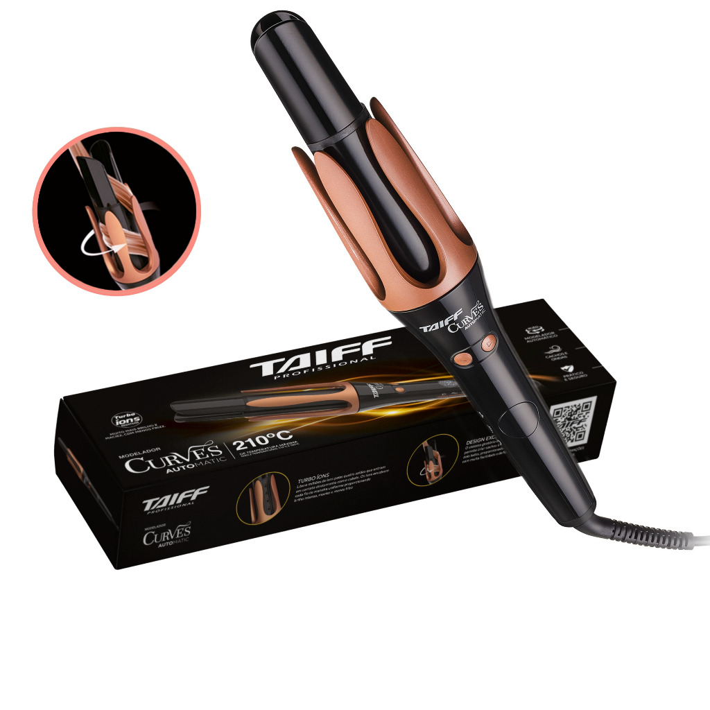 MODELADOR TAIFF AUTOMÁTICO CURVES TURBO ÍONS 210°C LANÇAMENTO BEAUTY ...