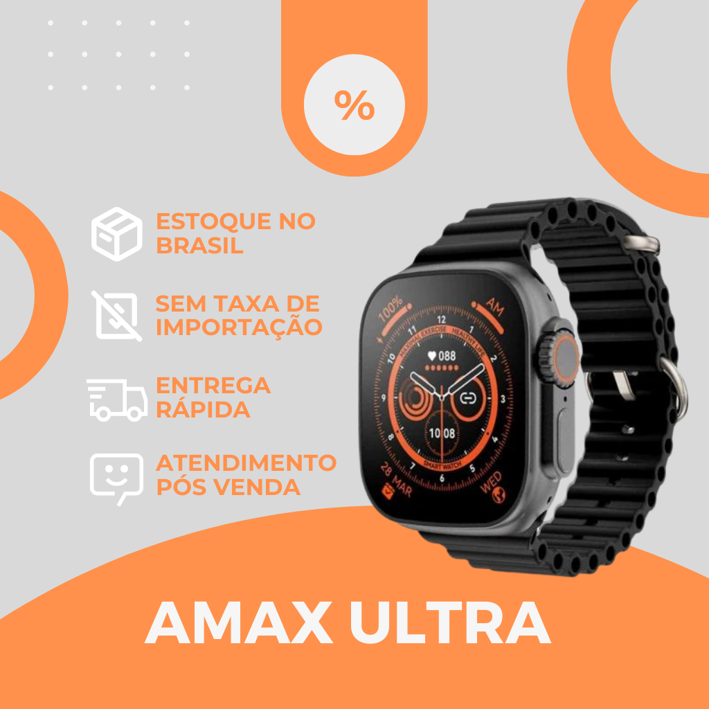 Relogio Smartwatch AMAX Ultra 49mm com 2 Pulseiras Relógio Feminino e ...