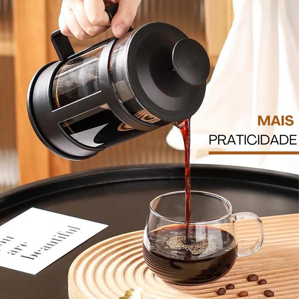 Cafeteira Prensa Francesa Cremeira Café Leite Chá 300ml e 600 ml | Shopee Brasil