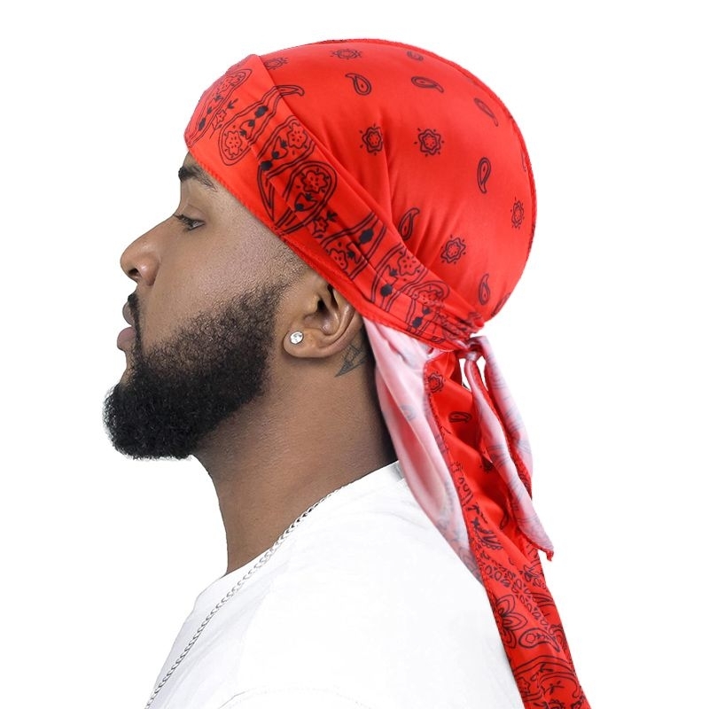 Long Tail Du Rag Red Cloud Silky Durag For 360 Waves - Anime Design ...