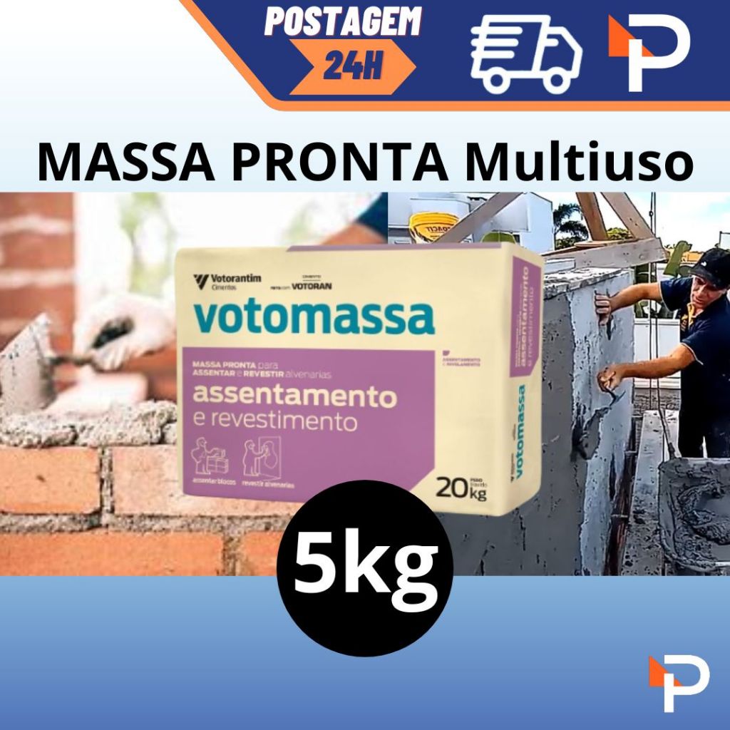 Massa Pronta Cimento Pronto Multiuso 5kg Assentamento Tijolo Reboco ...