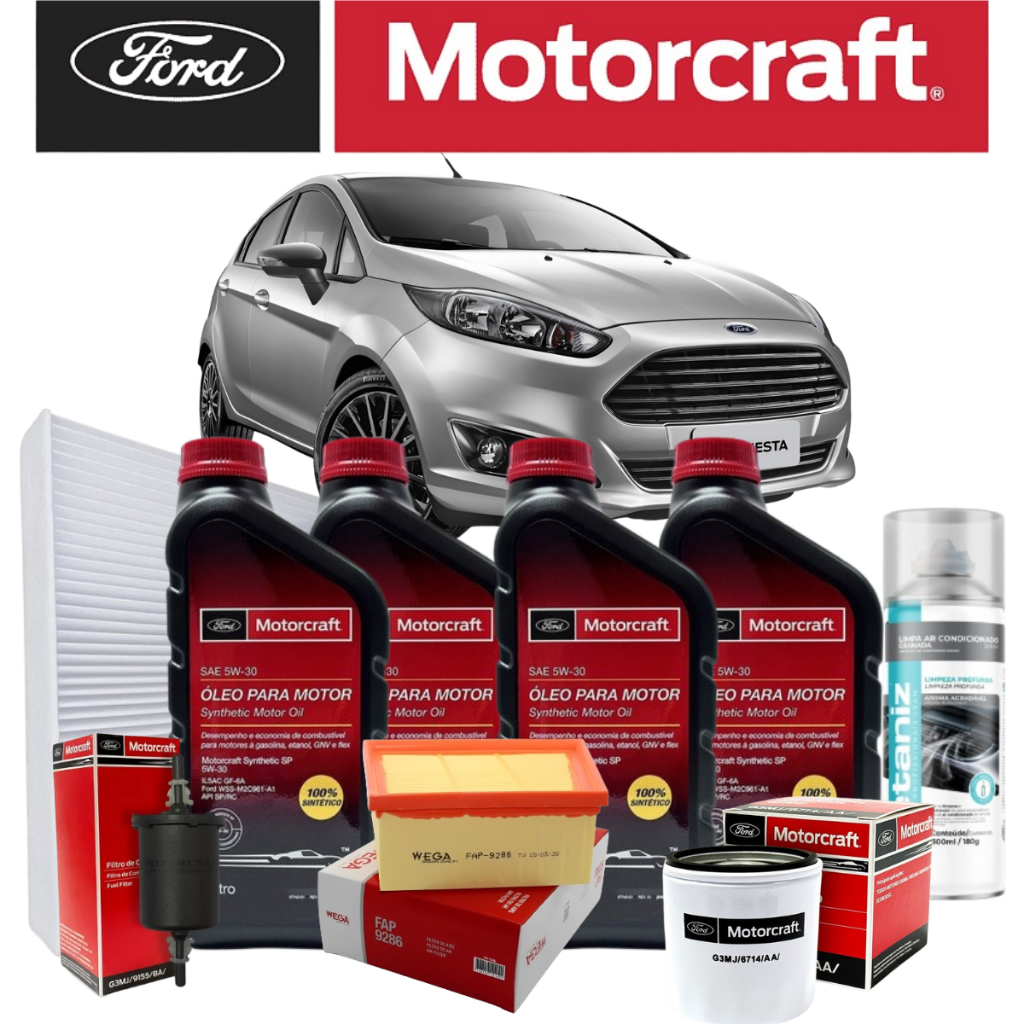 Kit Revisão Troca óleo Motorcraft 5w30 Ford New Fiesta sigma 1.5 1.6 ...