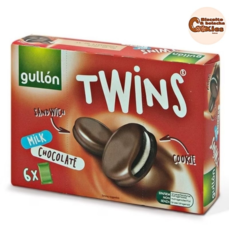 Biscoito Twins Recheado com Cobertura chocolate Gullón 252g | Shopee Brasil