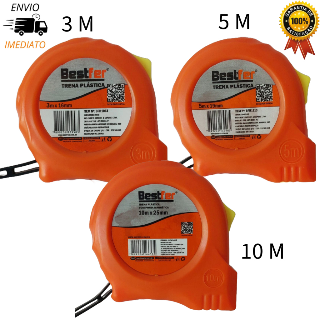 Trena Profissional automática com trava bestfer 3 Metros 5 Metros 10 ...