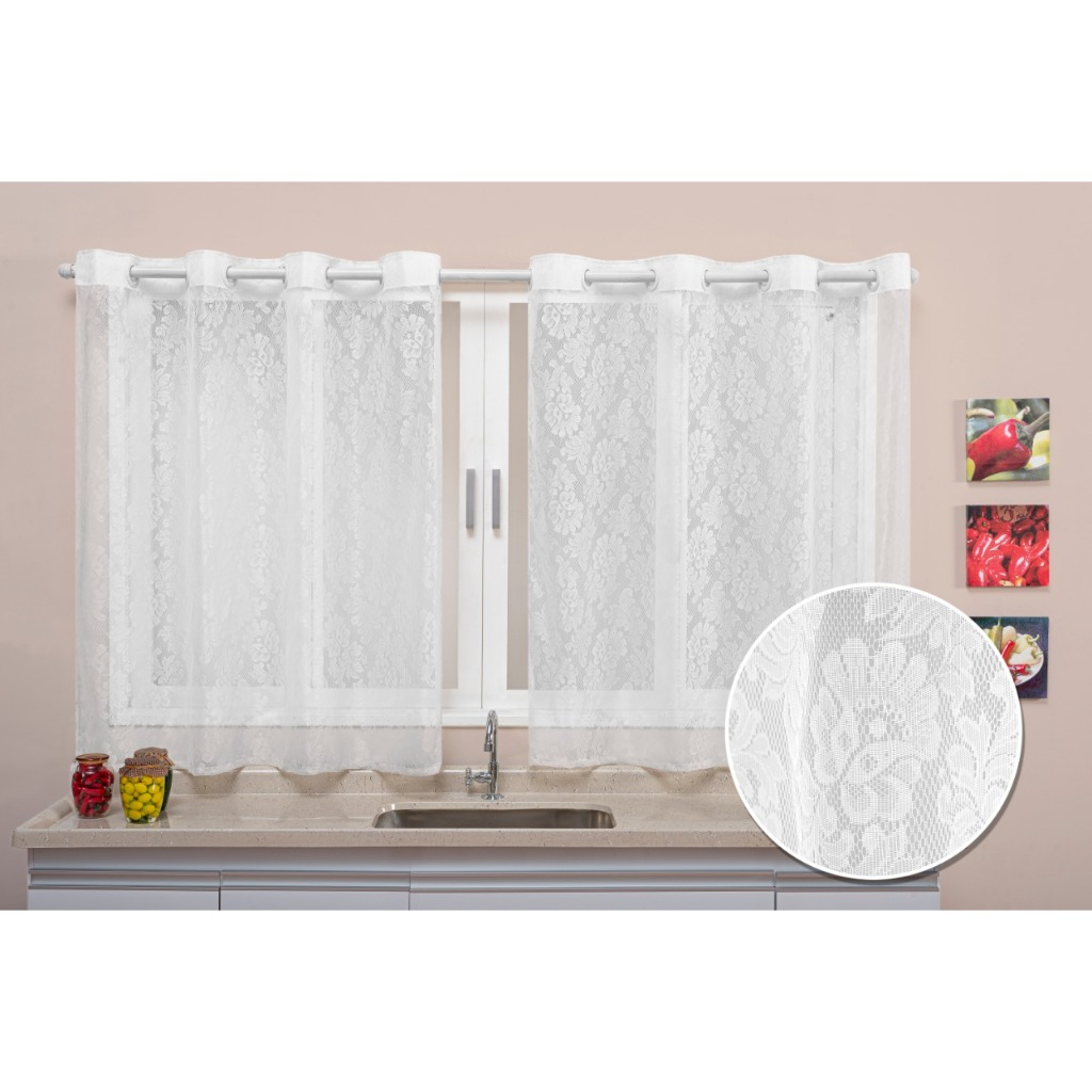 Cortina de Cozinha Renda Serena 2,80 x 1,50 | Shopee Brasil