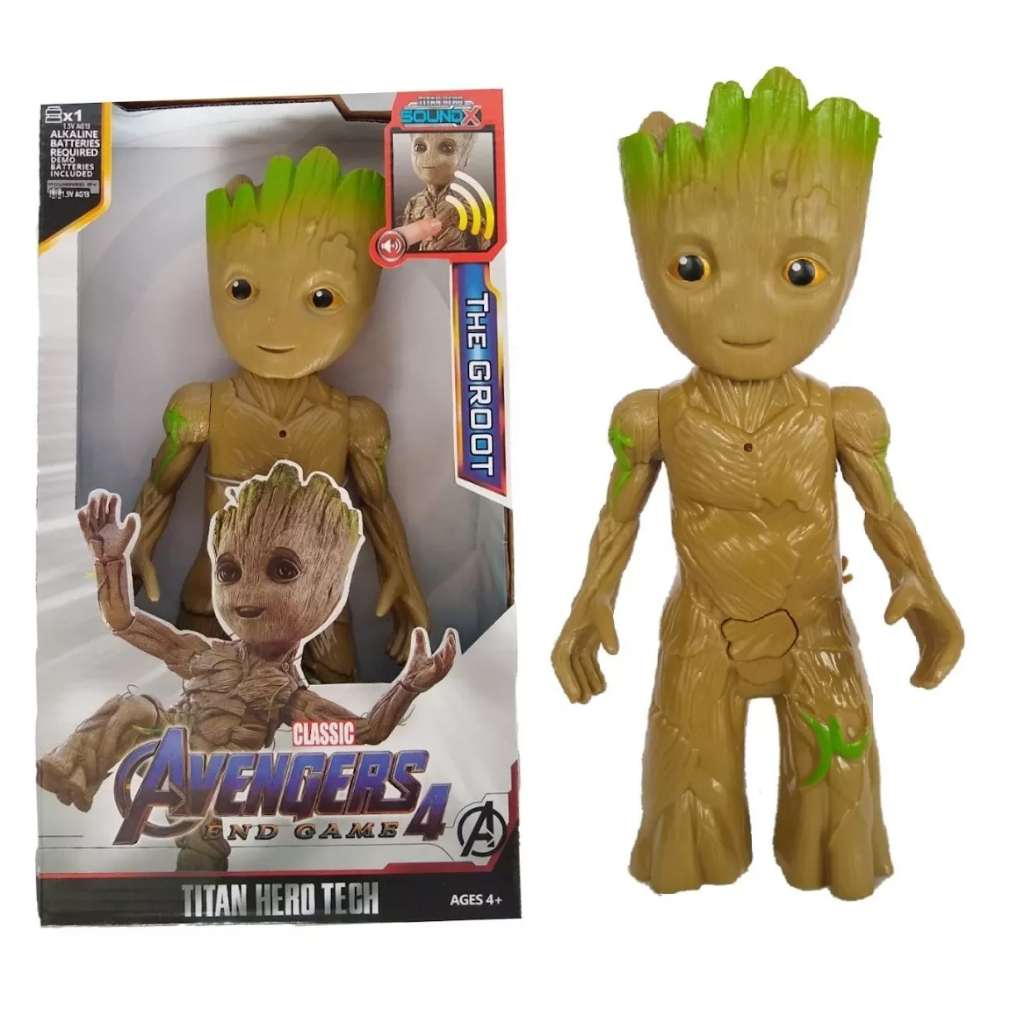 Boneco Groot Vingadores Articulados 30cm Com Som E Luz Temos Todos ...