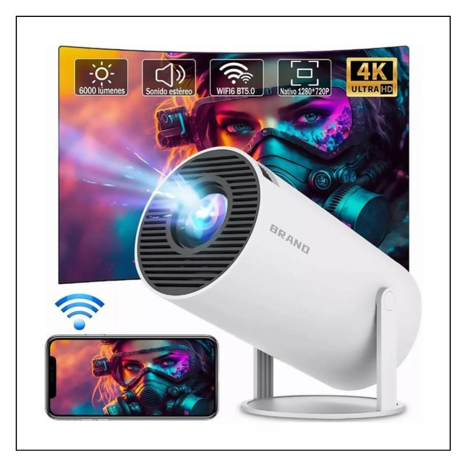 Projetor 4K HD 150 Polegadas Celular, Tv B0x, Xbox, PS, Pc, Wifi e ...