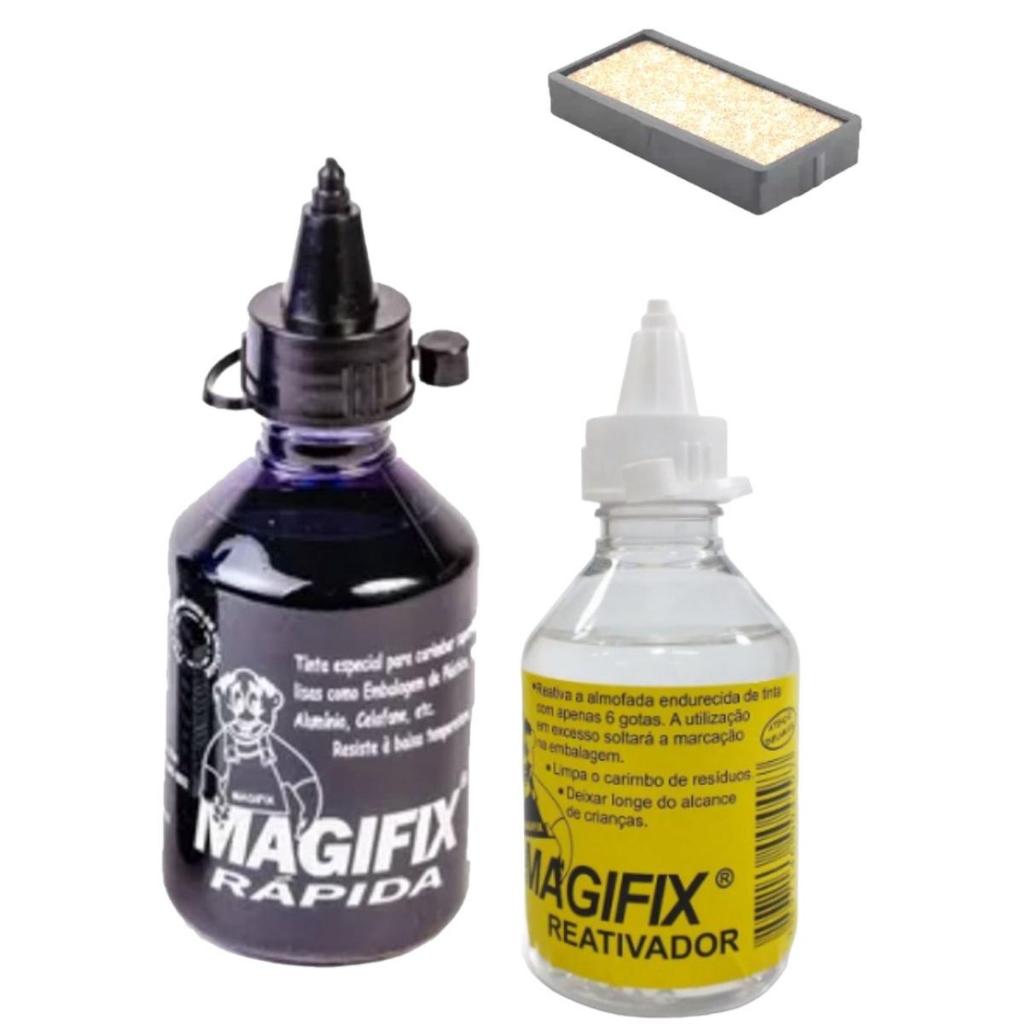 Tinta carimbo rápida plástico vinil Datador refil almofada Nykon 321d ...