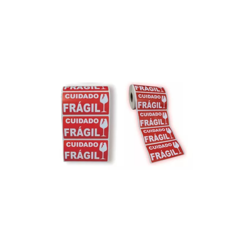 Etiqueta Adesiva Cuidado Frágil 100x50mm C/500 Unidades | Shopee Brasil