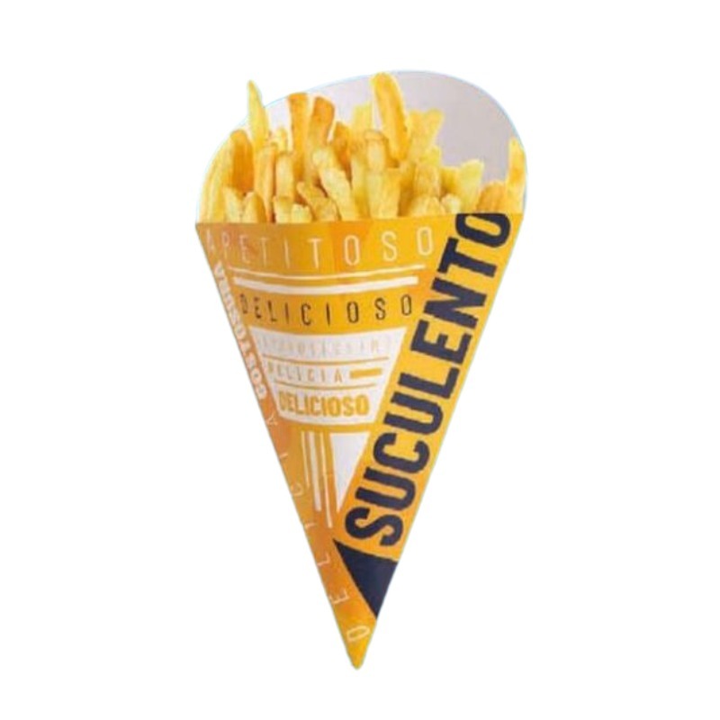 Embalagem Cone Batata Frita e Porções pacote c/ 50 Unidades | Shopee Brasil