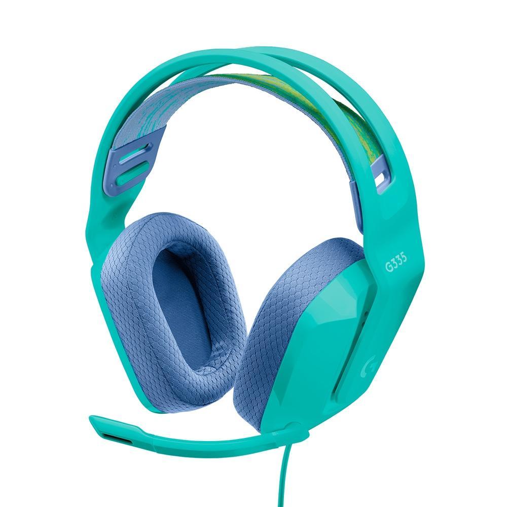 Headset Gamer Logitech G335 3.5mm Arco Ajustável Verde Mint | Shopee Brasil