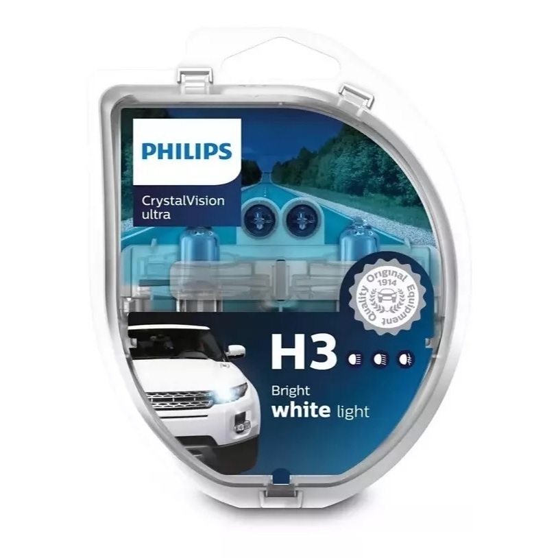 Par De Lâmpadas Philips Crystal Vision Ultra H3 55w | Shopee Brasil
