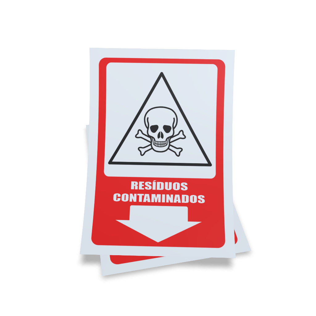 Placa de Sinalização REF: (416) - Tema: Lixo Contaminado | Shopee Brasil