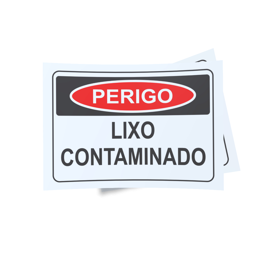 Placa de Sinalização REF: (418) - Tema: Lixo Contaminado | Shopee Brasil