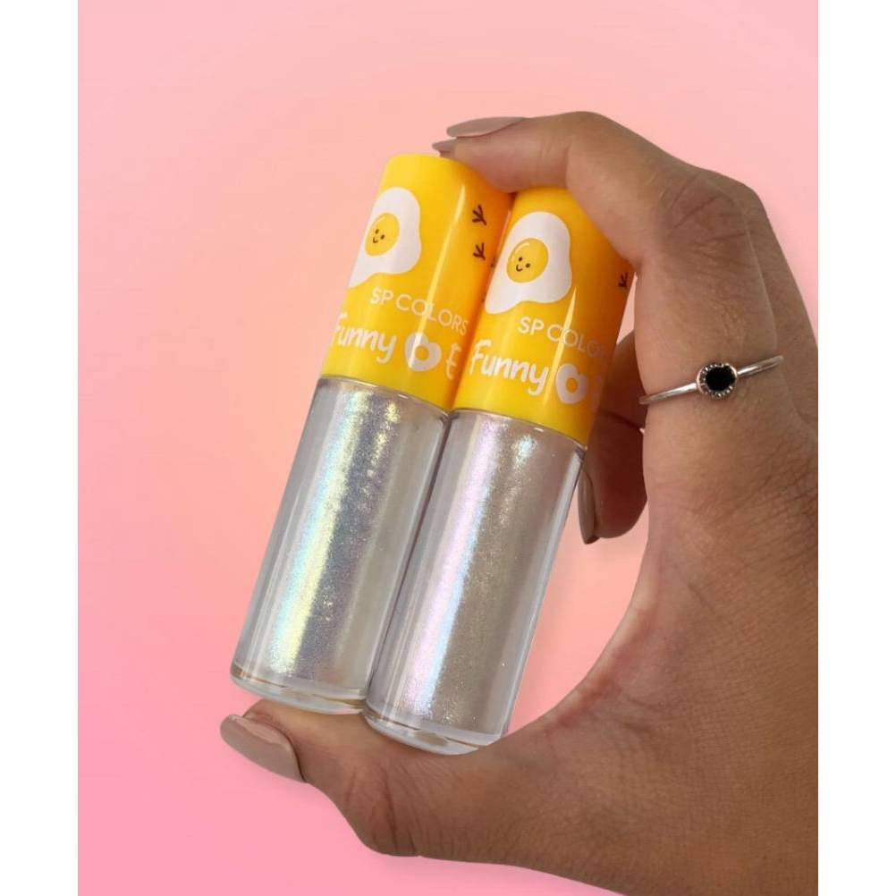 Lip Gloss/Brilho Labial Com Glitter Funny Eggs - Sp Colors | Shopee Brasil