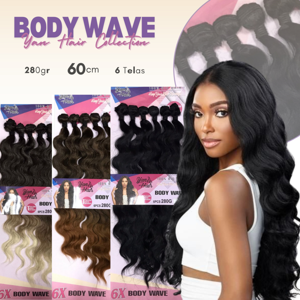 Cabelo Orgânico Yan Hair 6 Telas Ondulado Modelo Body Wave 60cm ...