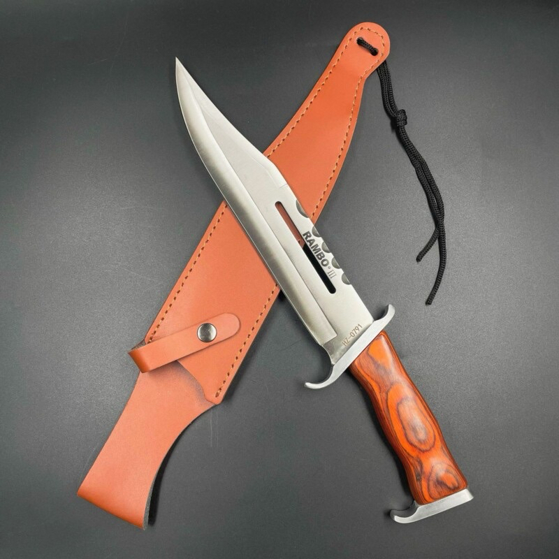 Faca Rambo 3 C/ Assinatura Cabo De Madeira Colecionador | Shopee Brasil