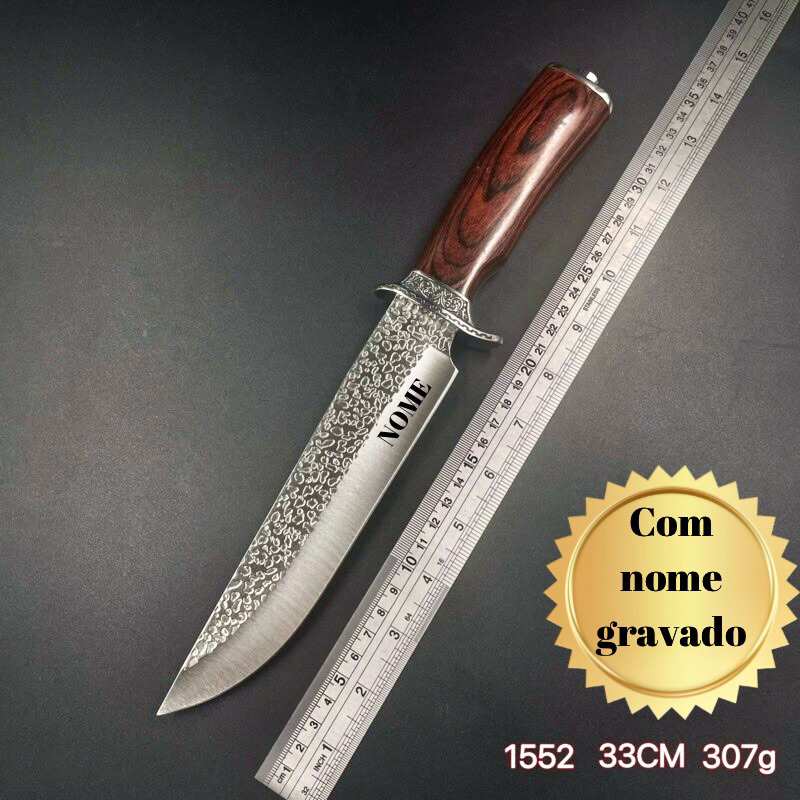 Faca Personalizada De Churrasco Luxo Fulltang Inox 1552 | Shopee Brasil
