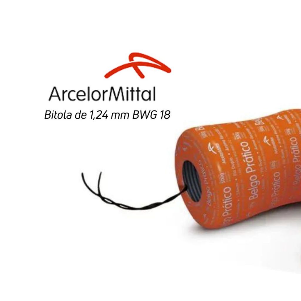Arame Recozido Fio Duplo Torcido Bitola de 1,24 mm BWG 18 Arcelormittal ...