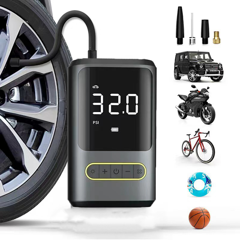 Mini Compressor de Ar Digital Portátil - USB Recarregável - Calibrador ...