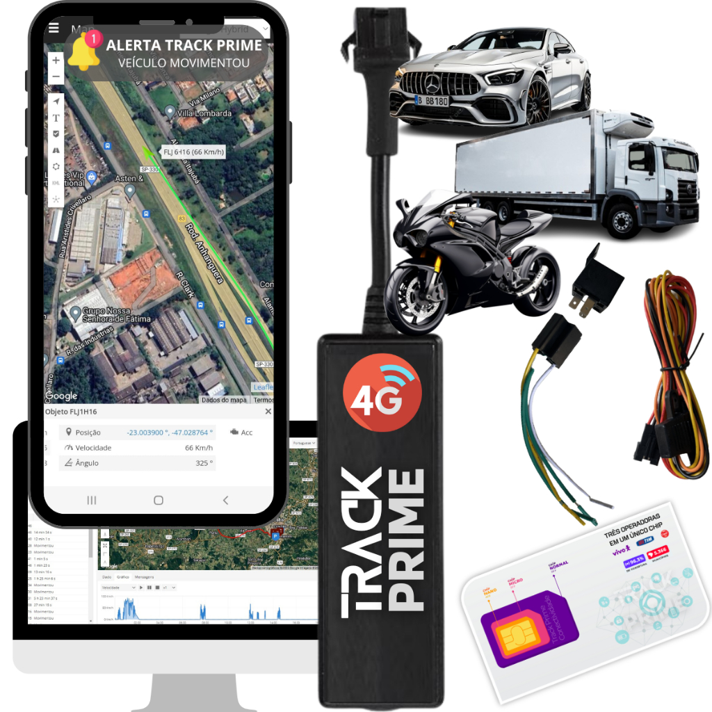 Rastreador Veicular 4G + Chip M2M todas operadoras + Plataforma e App ...