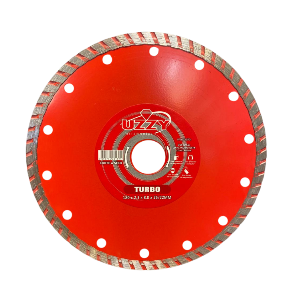 Disco Turbo Diamontado Corte Concreto 7" 180mm furo 25/22mm ( Lixadeira ...