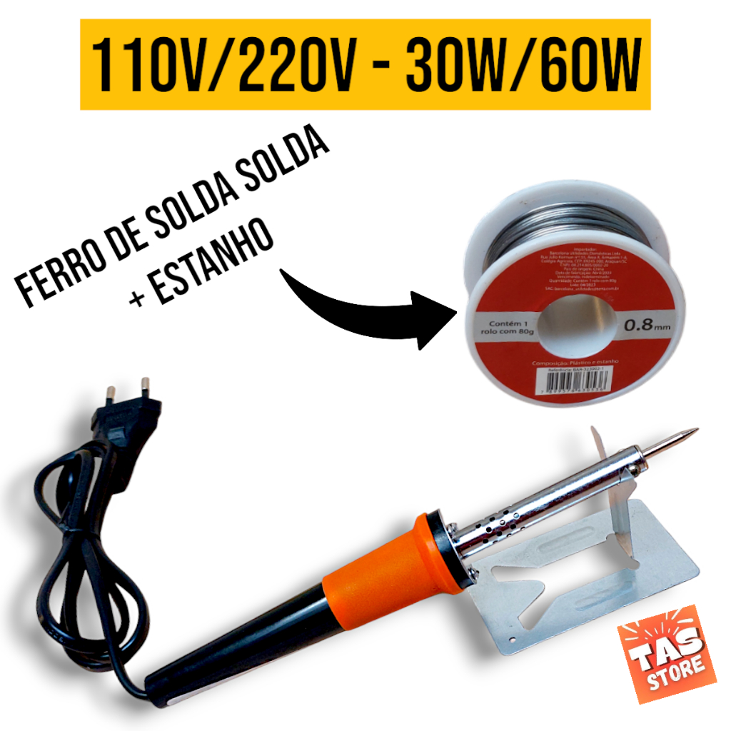 Ferro de Solda Profissional para Artesanato 110V/220V Componentes ...