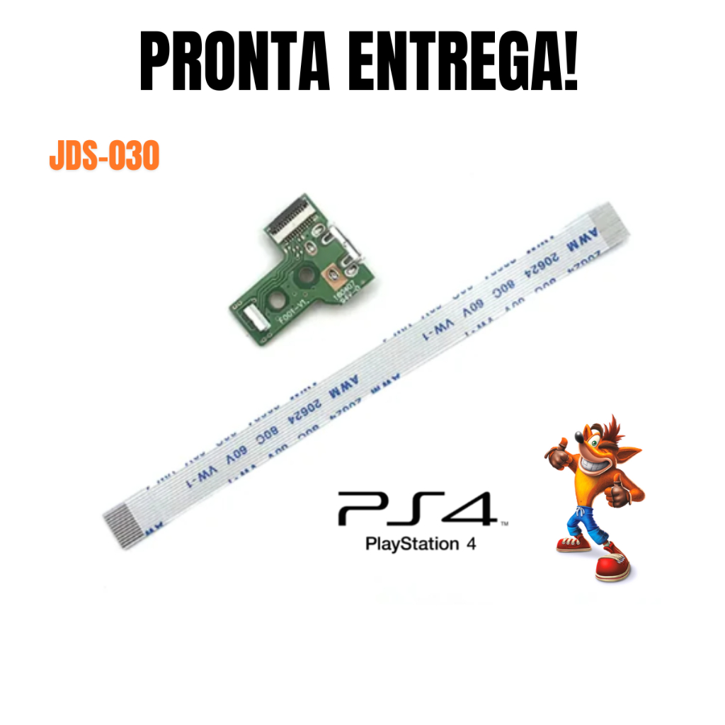 Kit Reparo Controle Ps4 Placa Usb Jds-030 Jdm-030 + Cabo Flat 12 Vias | Shopee Brasil
