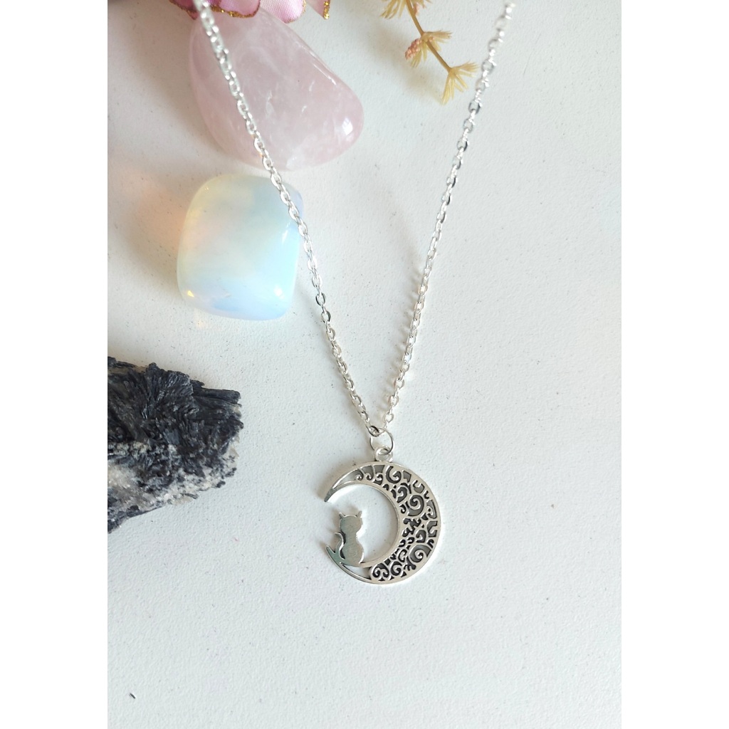 Colar Gartinho na Lua Prateada | Shopee Brasil