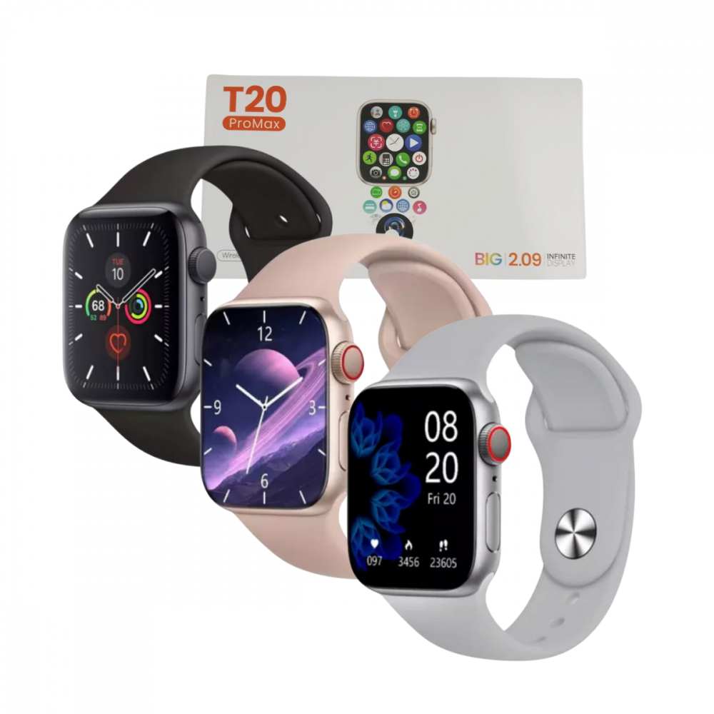 Relógio Inteligente Smartwatch 49mm com 02 Pulseiras T20 PRO MAX ...