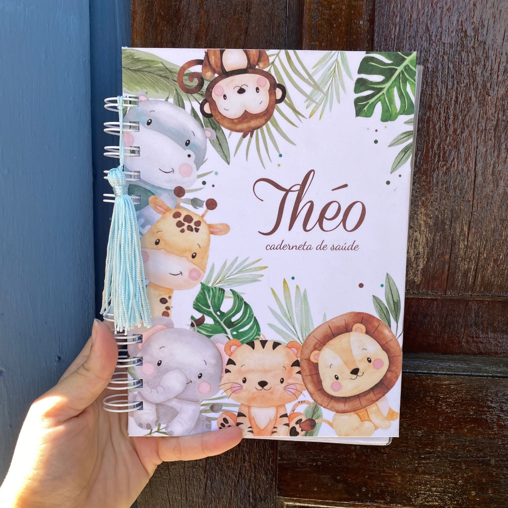 Caderneta De Vacinação Menino Personalizada com Nome - Turma do Safari ...