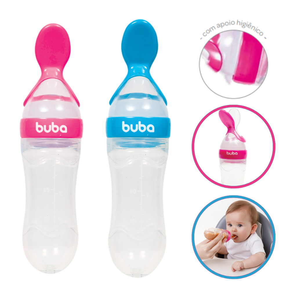 Colher Bebê Dosadora Introdução Alimentar Papinha Cores Buba | Shopee ...