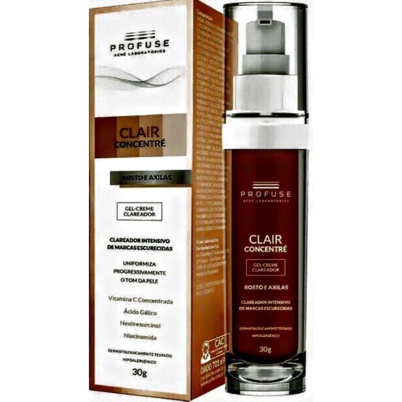Gel Creme Clareador Rosto e Axilas Clair Concentre Profuse com 30g ...